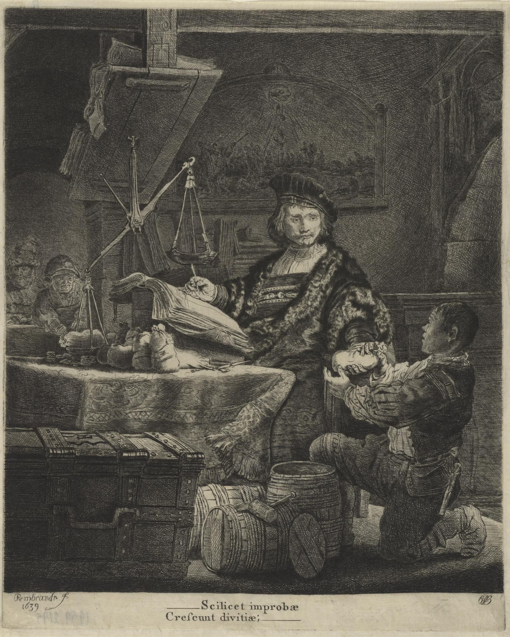 The gold weigher by William Baillie : Archives and Special Collections