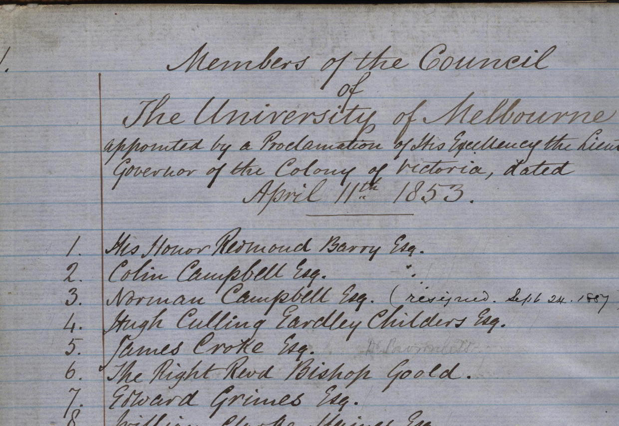 Key 2: The University Council 1853